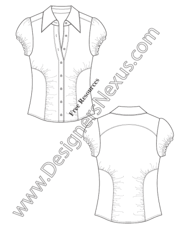 Women's Tops, Knits, Shirts & Blouses Fashion Sketches